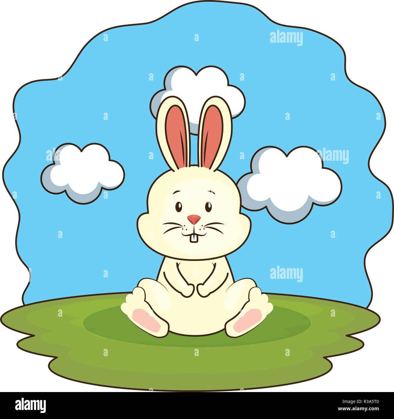 cute rabbit in the camp Stock Vector Image & Art - Alamy