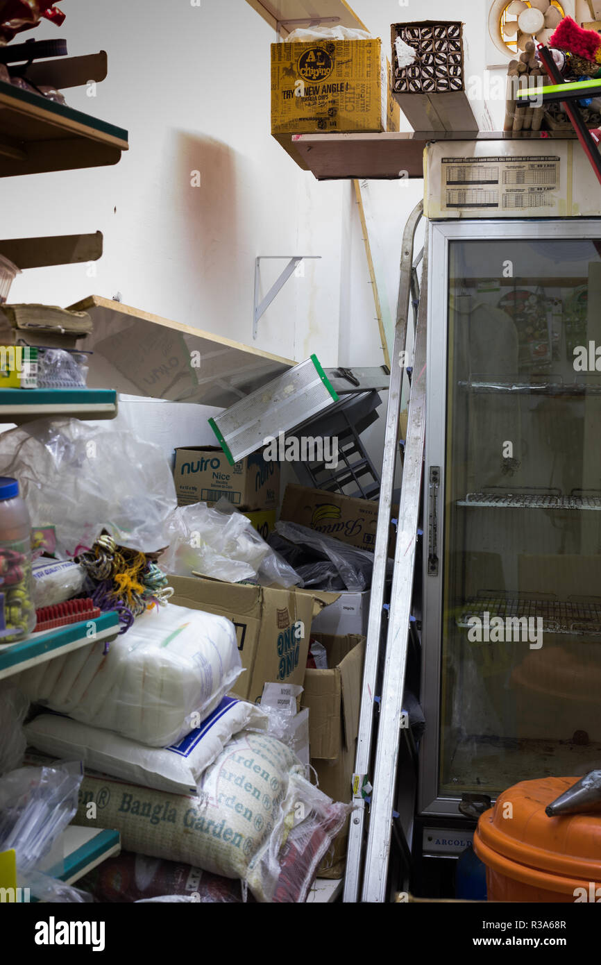 Soft drink famous brands on supermarket shelf / Bahrain Cold store ...