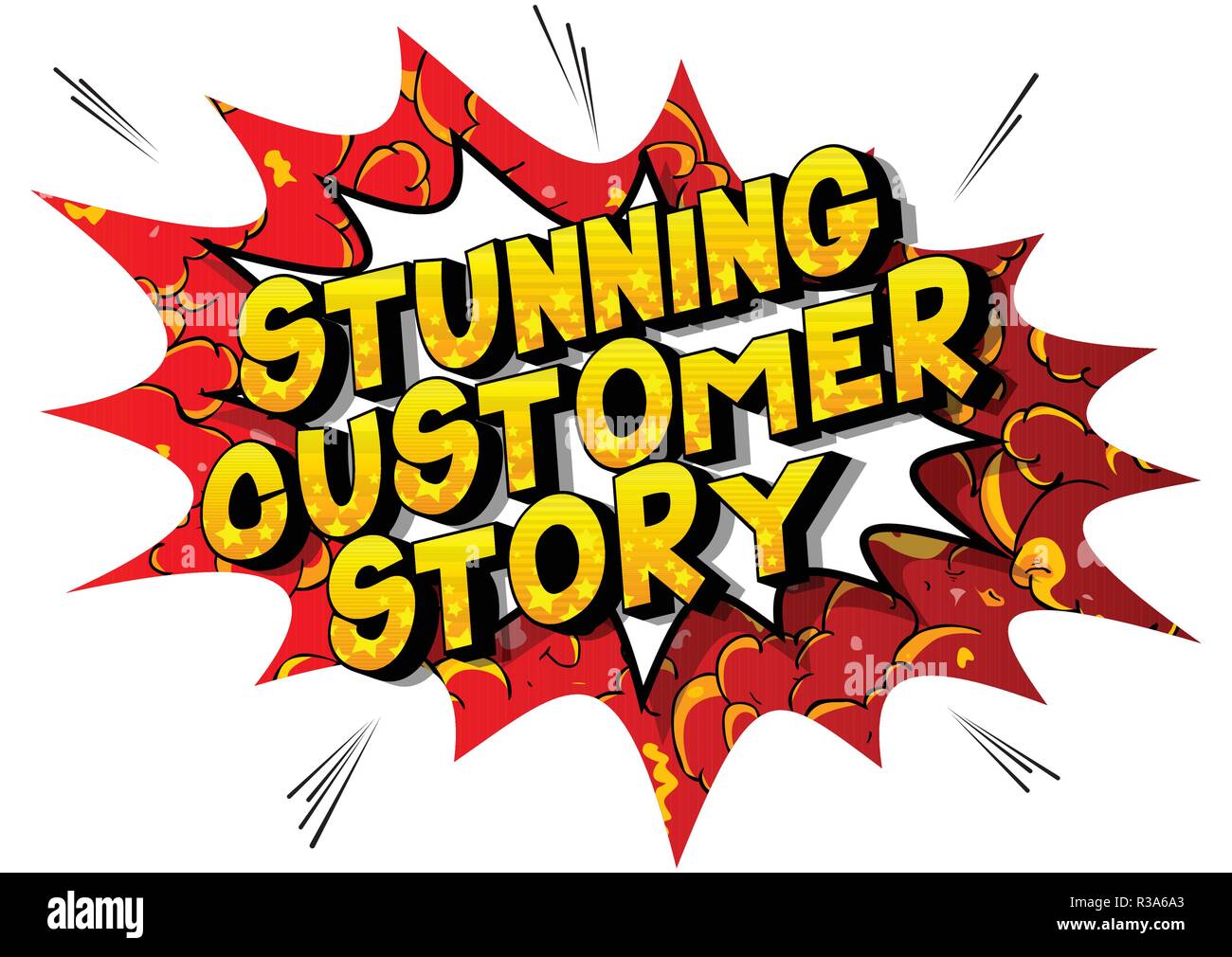 Stunning Customer Stories - Vector illustrated comic book style phrase ...