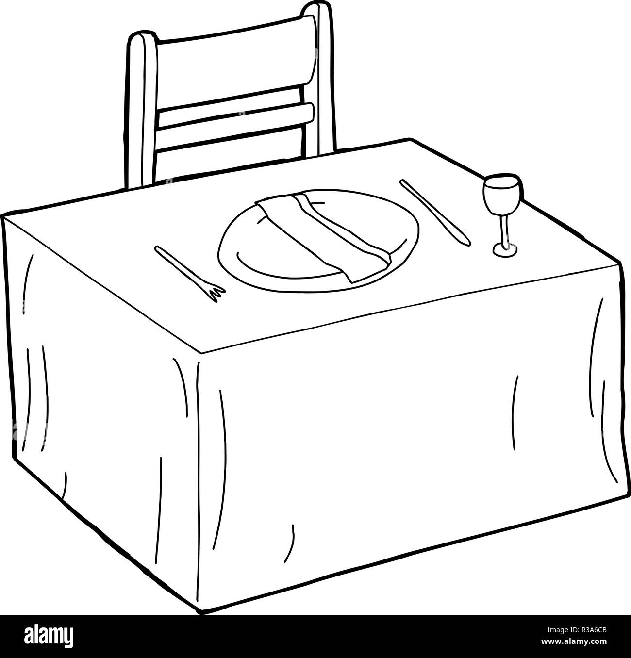 Cartoon empty plate Black and White Stock Photos & Images - Alamy