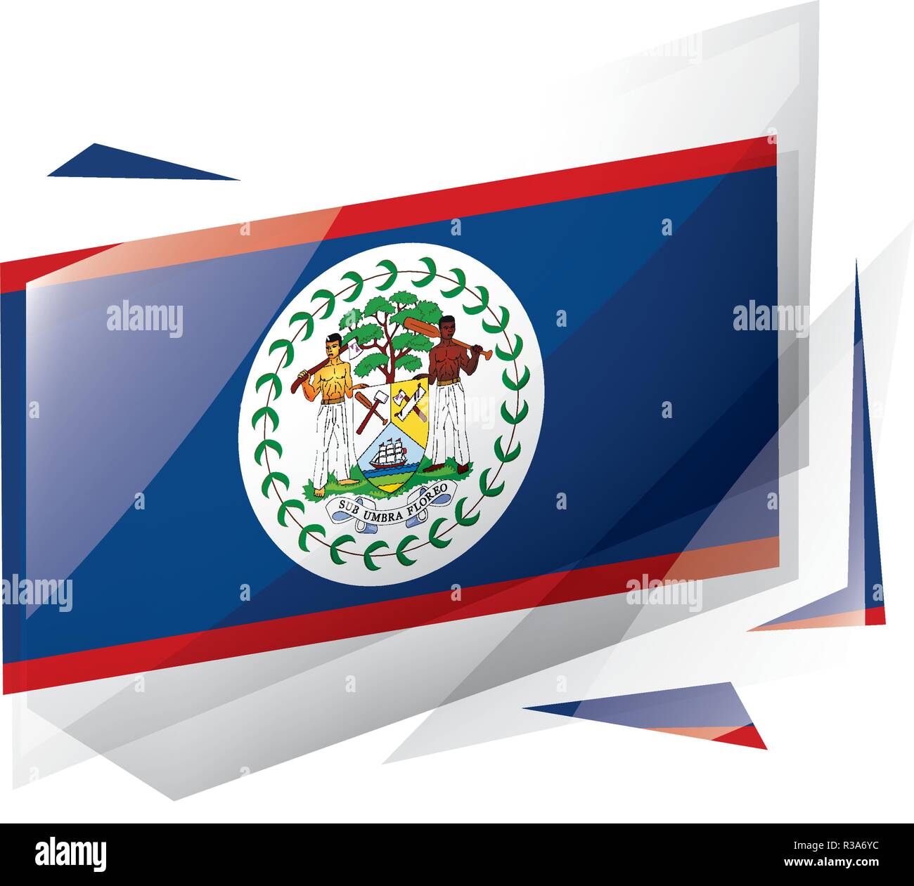 Belize flag, vector illustration on a white background Stock Vector ...