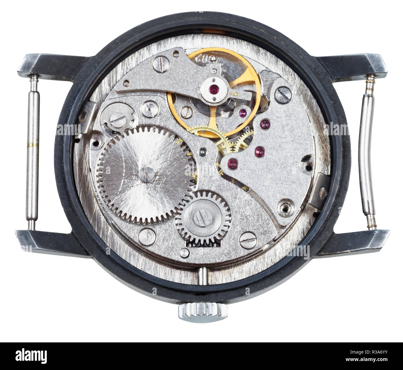 Clock mechanism disassembled Cut Out Stock Images & Pictures - Alamy