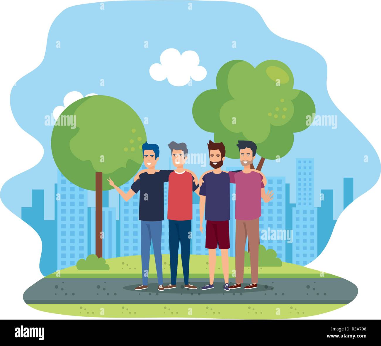 group of people in the field characters Stock Vector Image & Art - Alamy