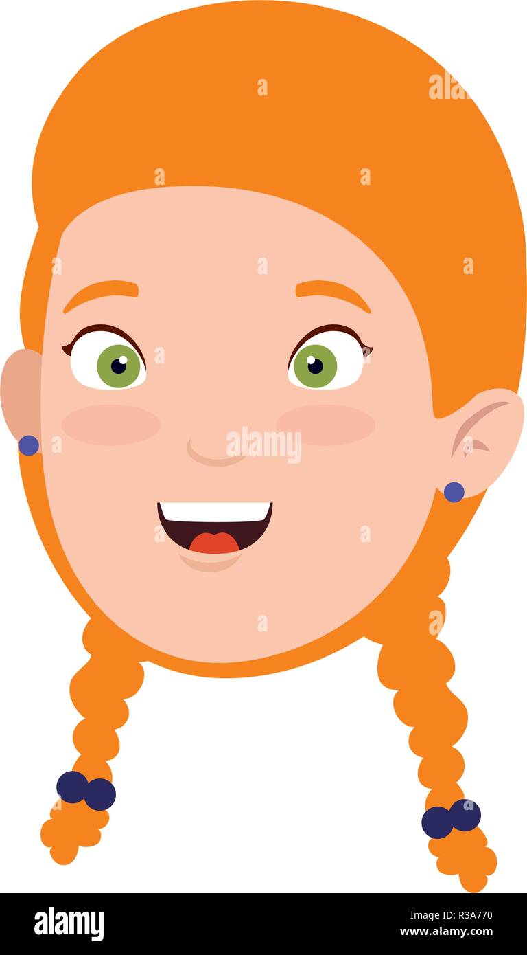 beautiful little girl head character Stock Vector Image & Art - Alamy