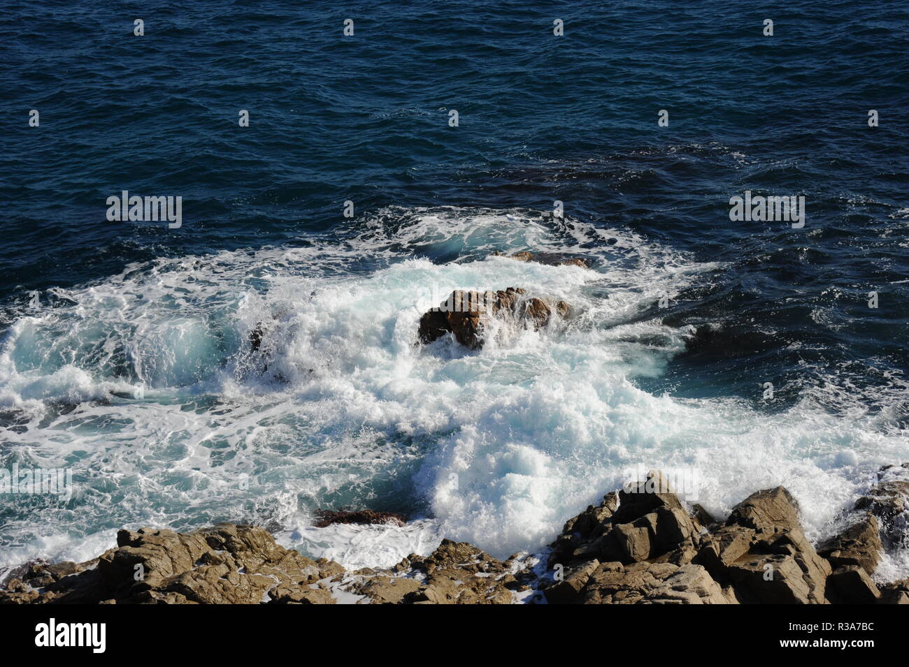 waves at the mediterranean - spain Stock Photo - Alamy
