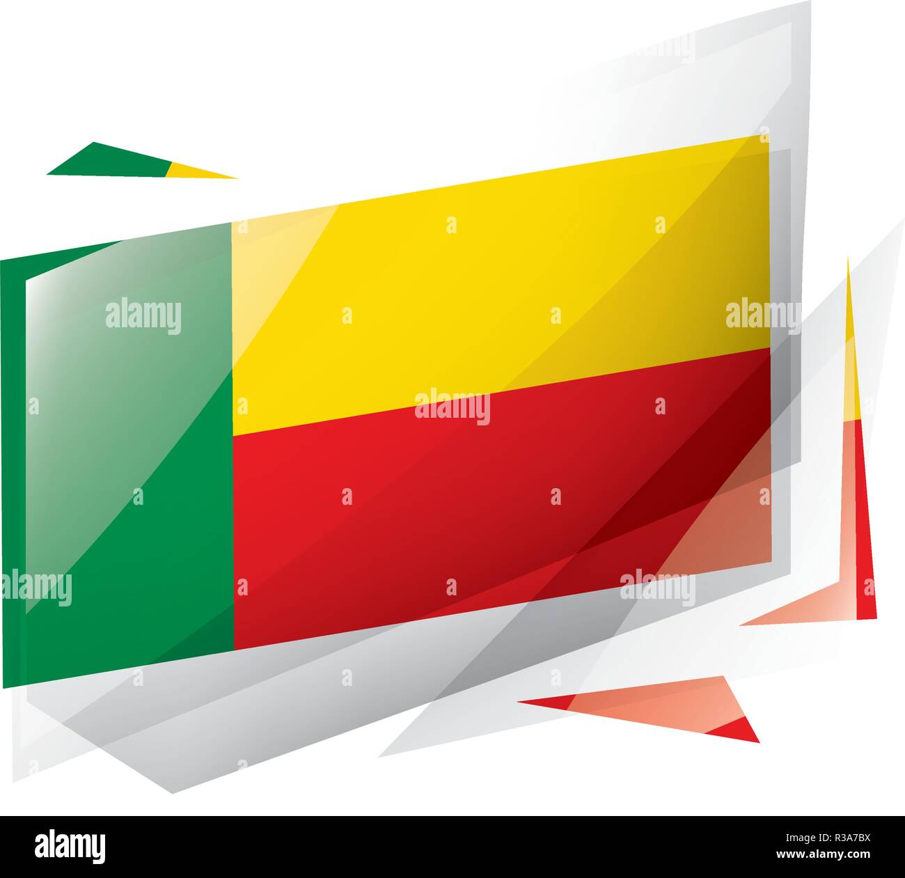 Benin flag, vector illustration on a white background Stock Vector ...