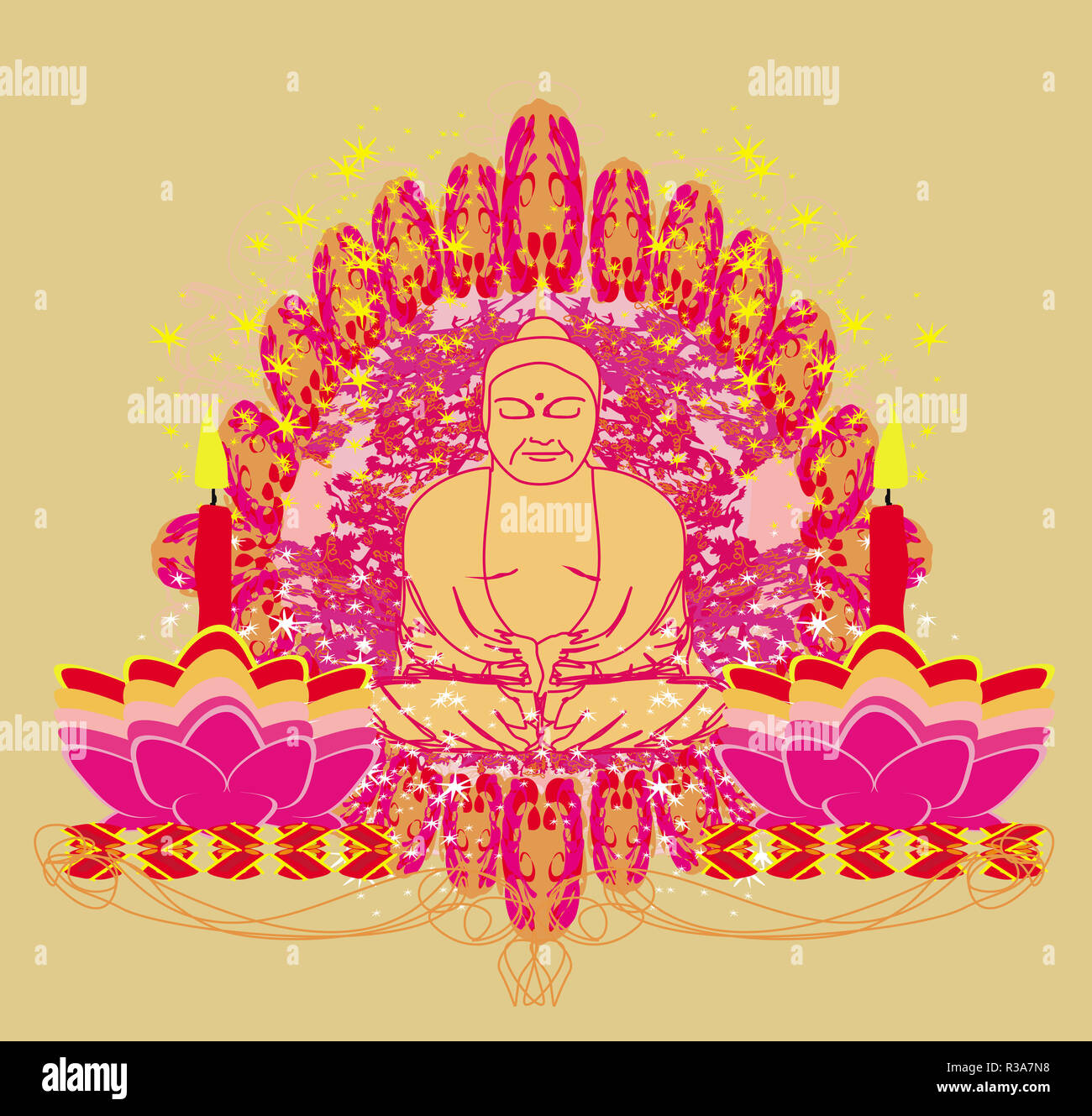 Vesak card design hi-res stock photography and images - Alamy