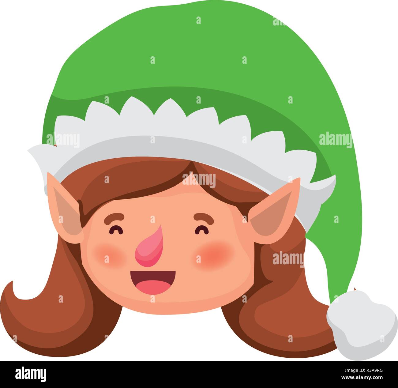 elf woman head with hat avatar character Stock Vector Image & Art - Alamy