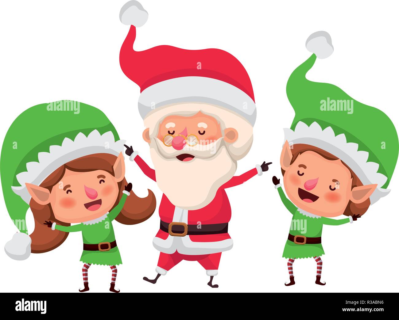 elf couple with santa claus avatar character Stock Vector Image & Art ...