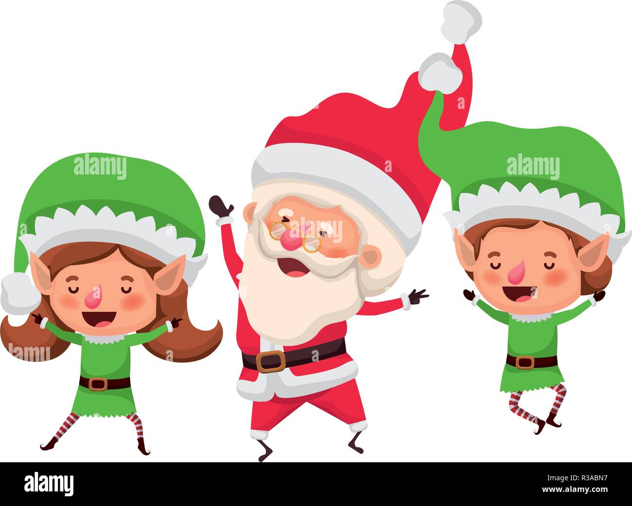 elf couple with santa claus avatar character Stock Vector Image & Art ...