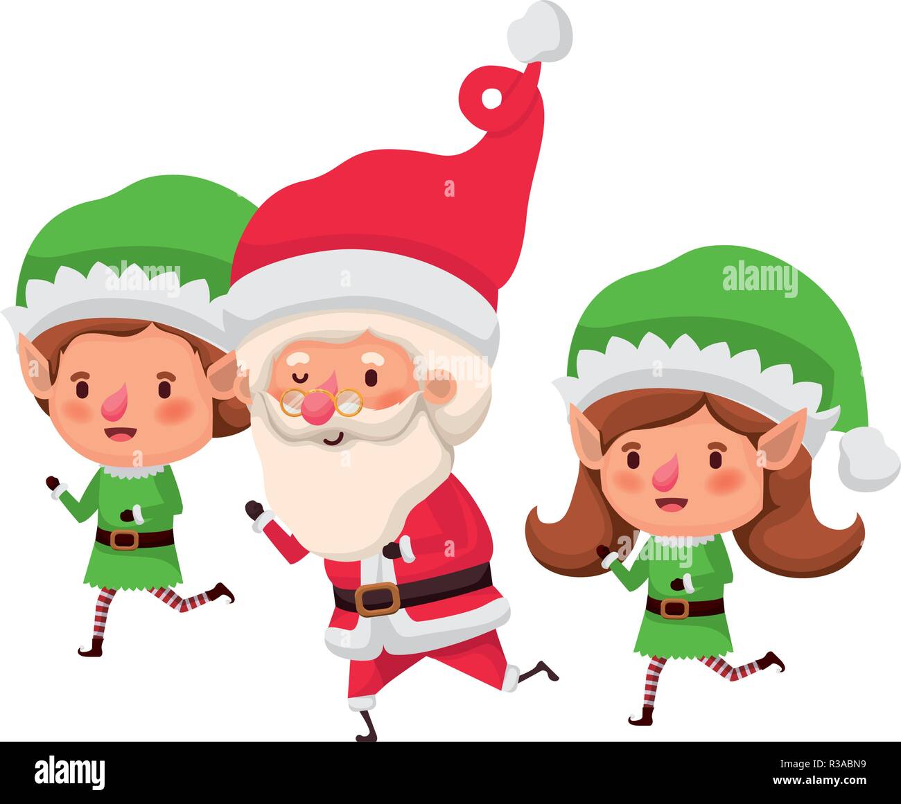 elf couple with santa claus avatar character Stock Vector Image & Art ...