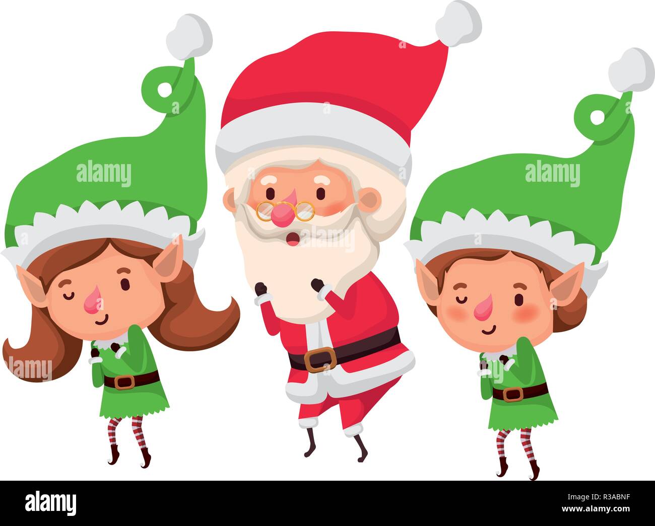 elf couple with santa claus avatar character Stock Vector Image & Art ...