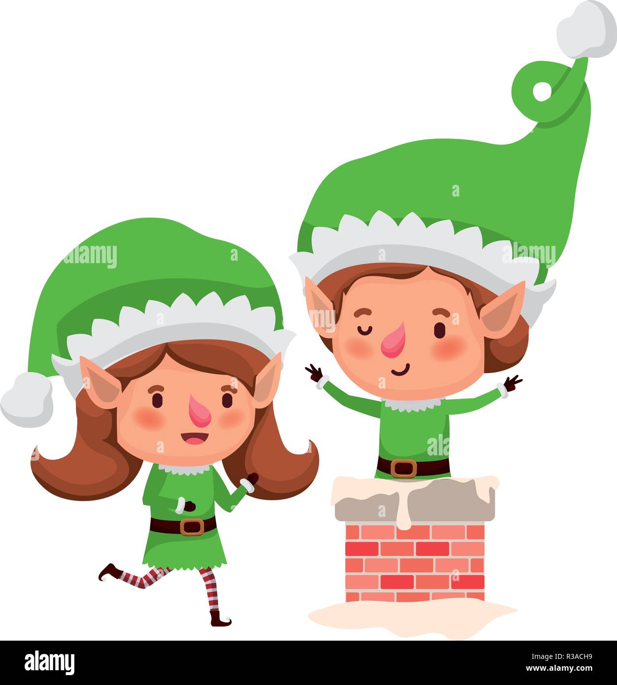 elf couple with fireplace avatar character Stock Vector Image & Art - Alamy
