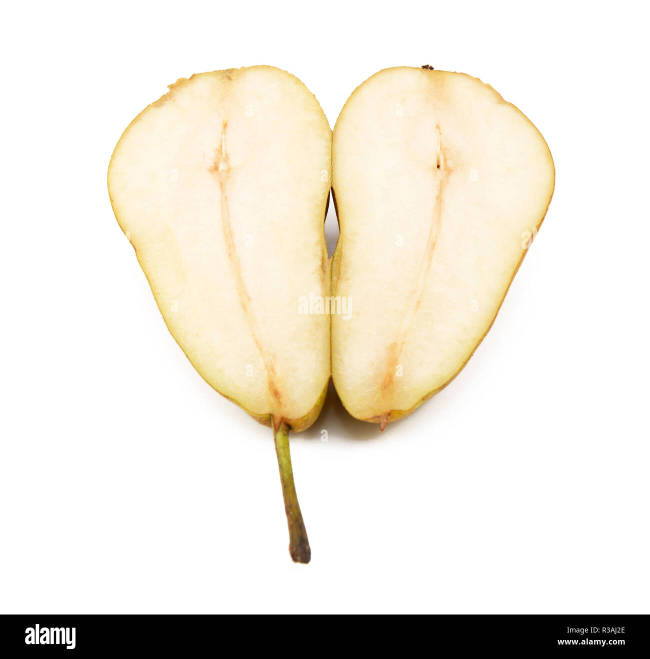 Pear cross section close up Cut Out Stock Images & Pictures - Alamy