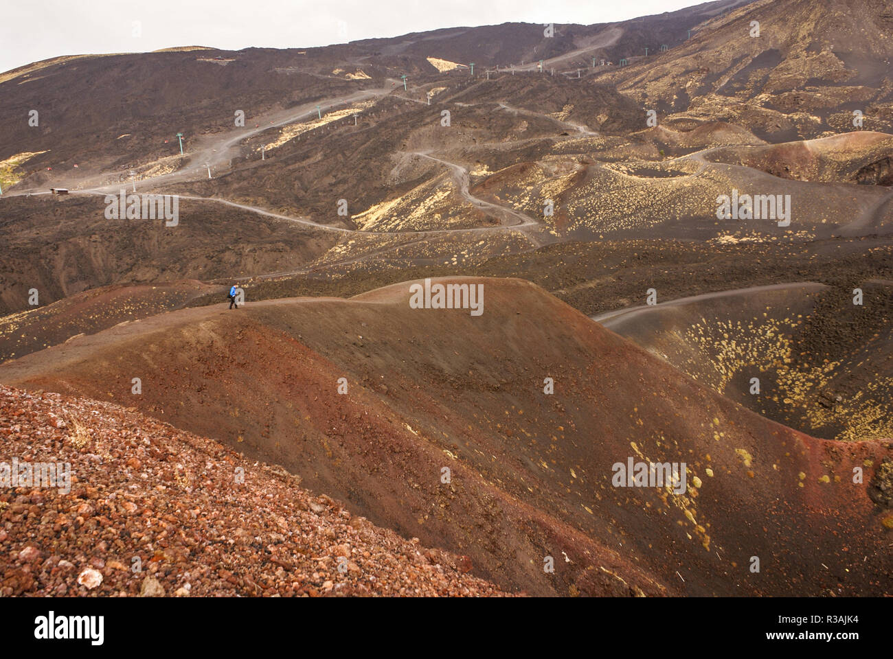 view of the volcanic landscape around mount etna Stock Photo - Alamy