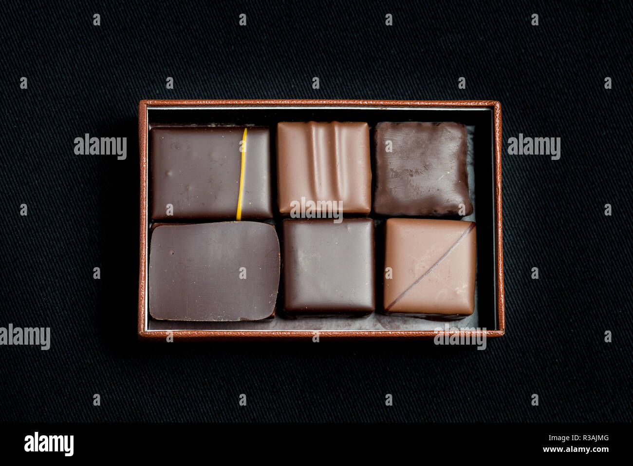 Box chocolate top view black hi-res stock photography and images - Alamy