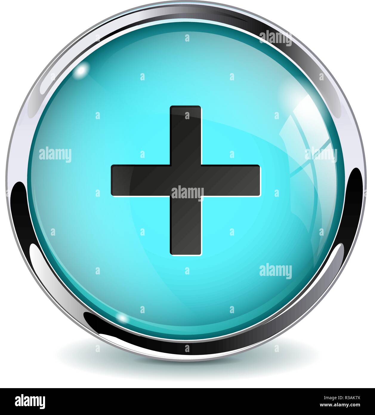 3d glass plus symbol Stock Vector Images - Alamy