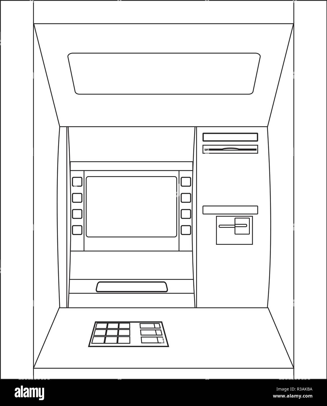 Atm machine white background Stock Vector Images - Alamy