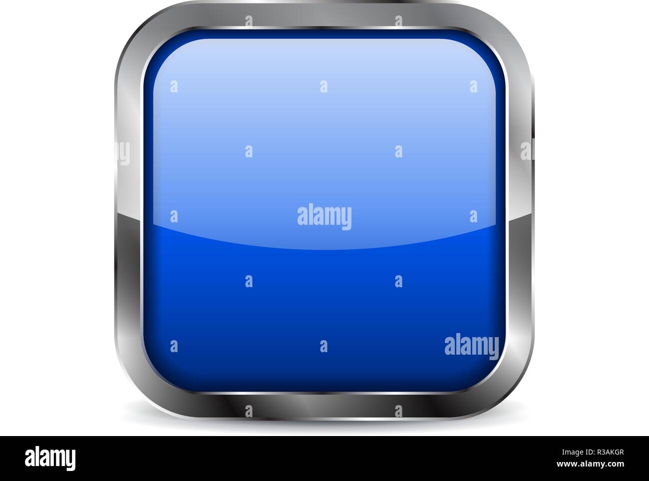 Blue square button. With chrome frame Stock Vector Image & Art - Alamy