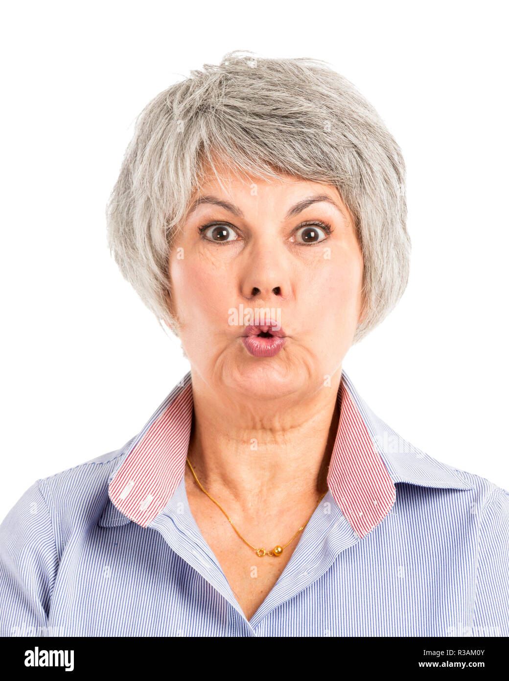 Elderly woman laughing hand mouth hi-res stock photography and images ...
