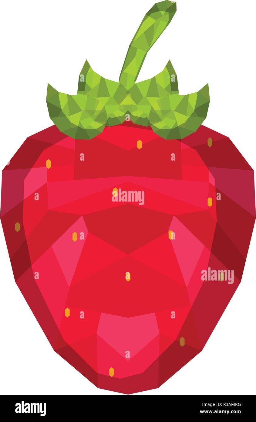 Isolated geometric strawberry. Low Poly Stock Vector Image & Art - Alamy