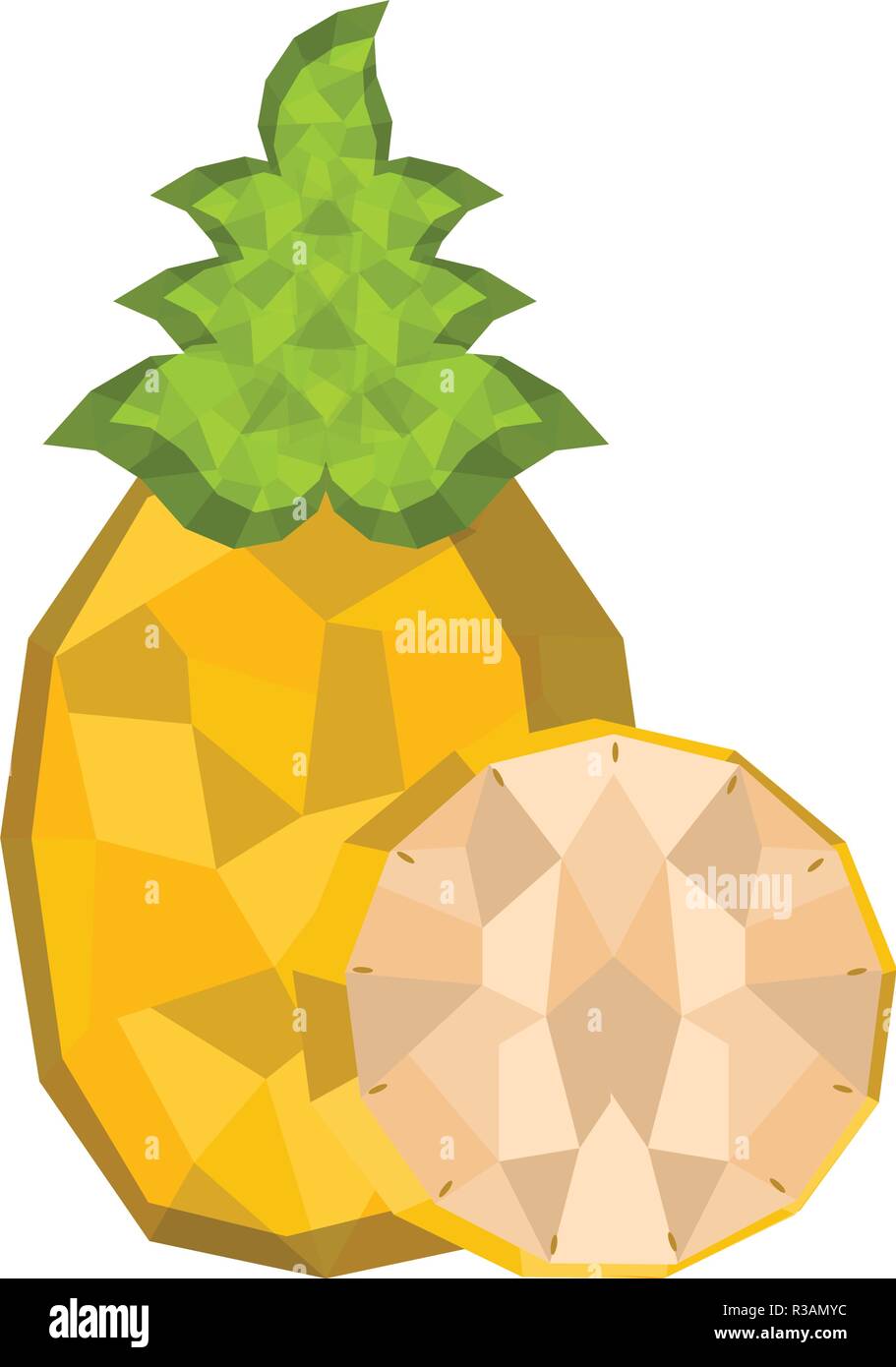 Vector image cut pineapple hi-res stock photography and images - Alamy
