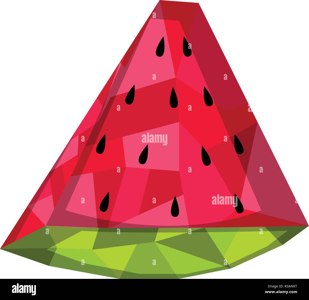 Isolated geometric watermelon cut. Low Poly Stock Vector Image & Art ...