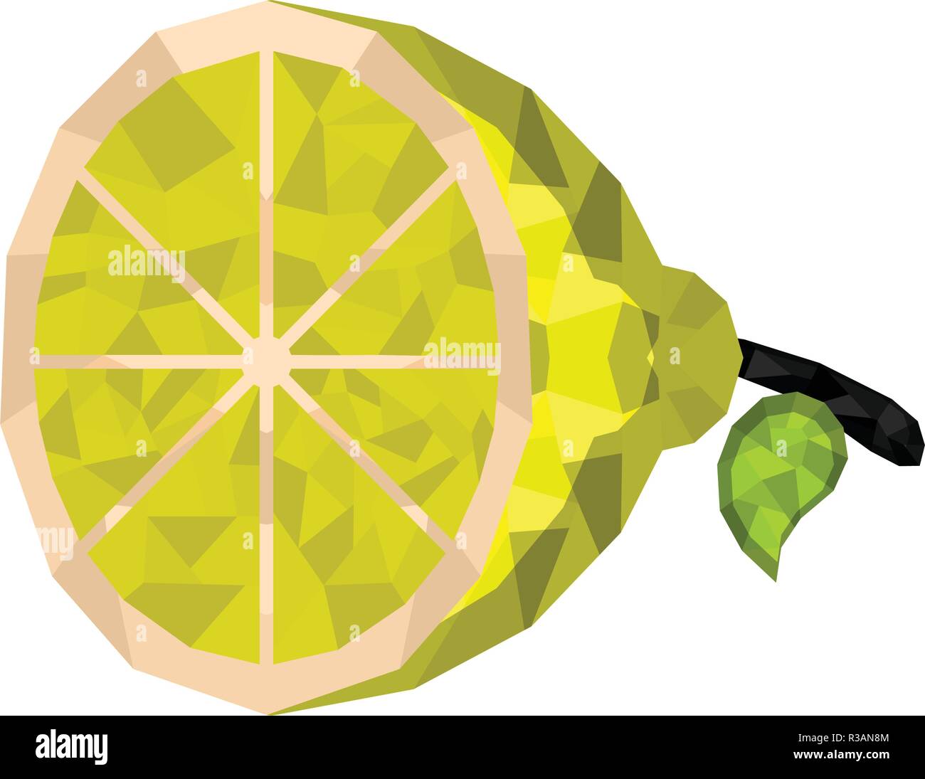 Isolated geometric lemon cut. Low Poly Stock Vector Image & Art - Alamy