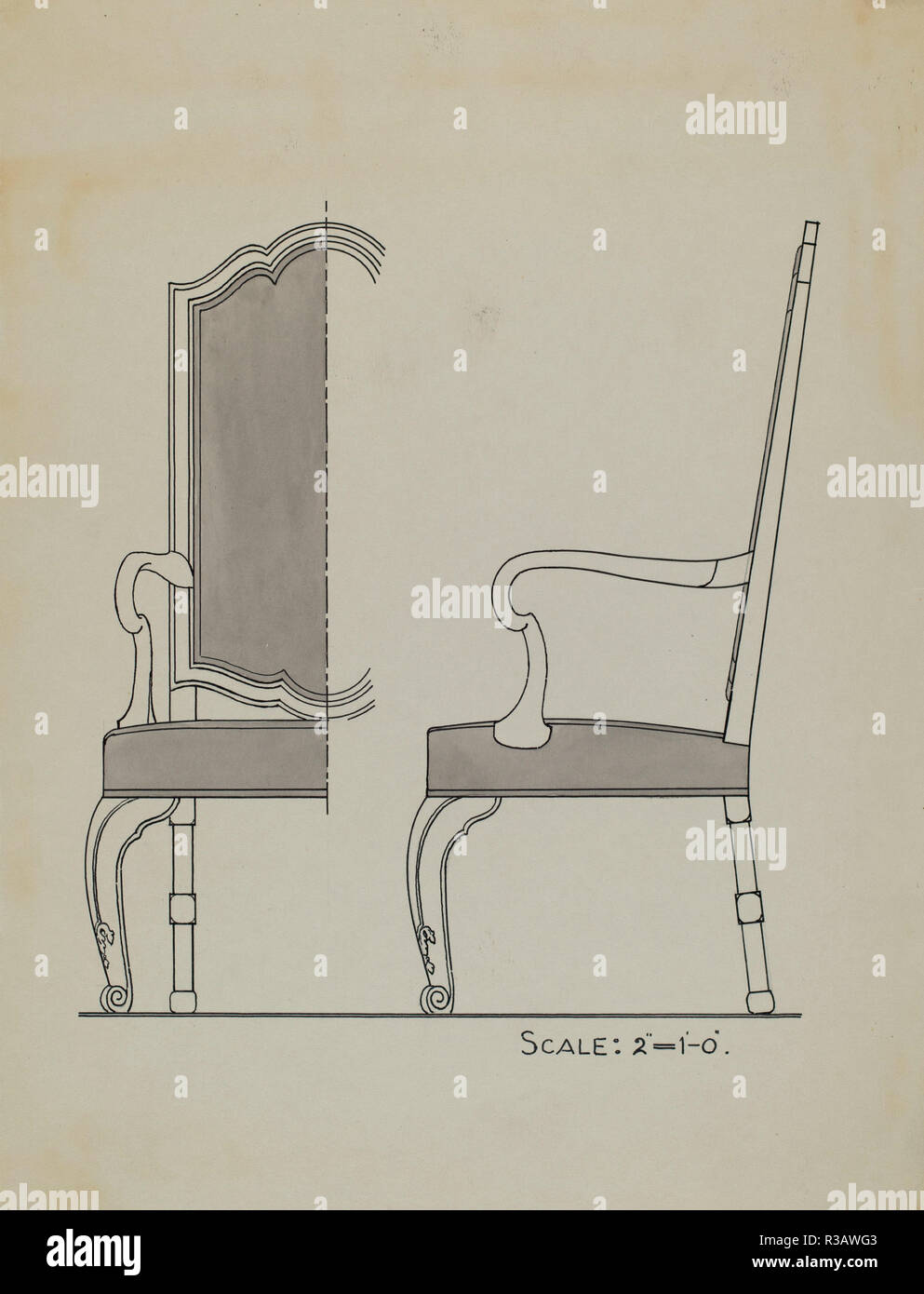 Chair. Dated: 1935/1942. Dimensions: overall: 30.6 x 23.1 cm (12 1/16 x ...