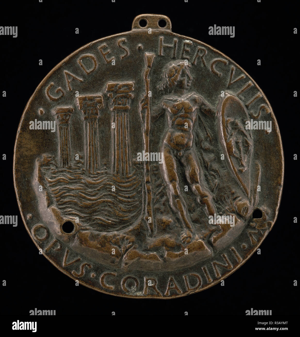 Hercules and Three Columns in the Sea [reverse]. Dated: 1472. Medium ...