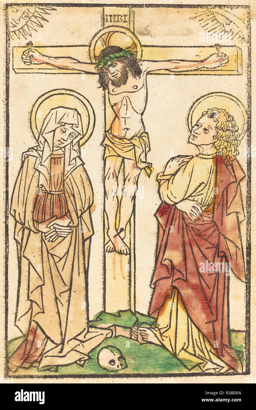 Christ on the Cross. Dated: c. 1460. Medium: woodcut, hand-colored in ...