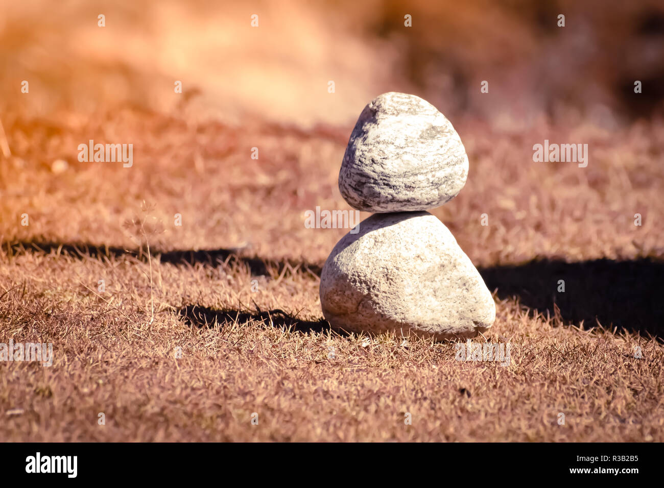 Heap of white stone stack of rock decoration in vertical style ...