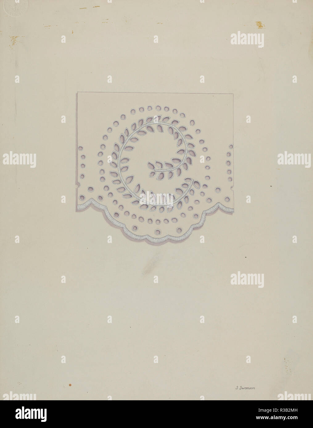 Eyelet Embroidery. Dated: c. 1940. Dimensions: overall: 35.7 x 28 cm ...