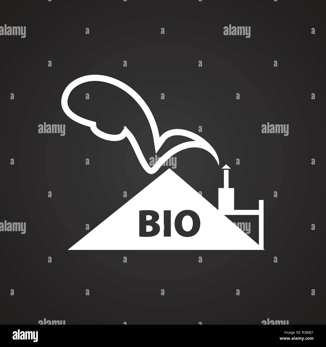 Bio waste recycling energy on black background icon Stock Vector Image ...