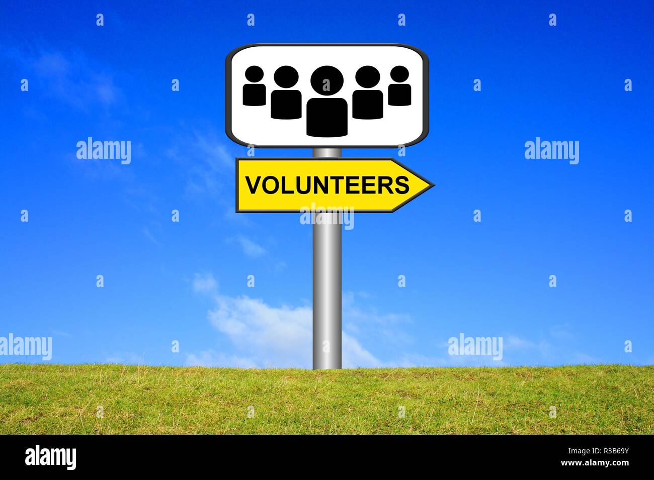 sign signpost: volunteers Stock Photo - Alamy