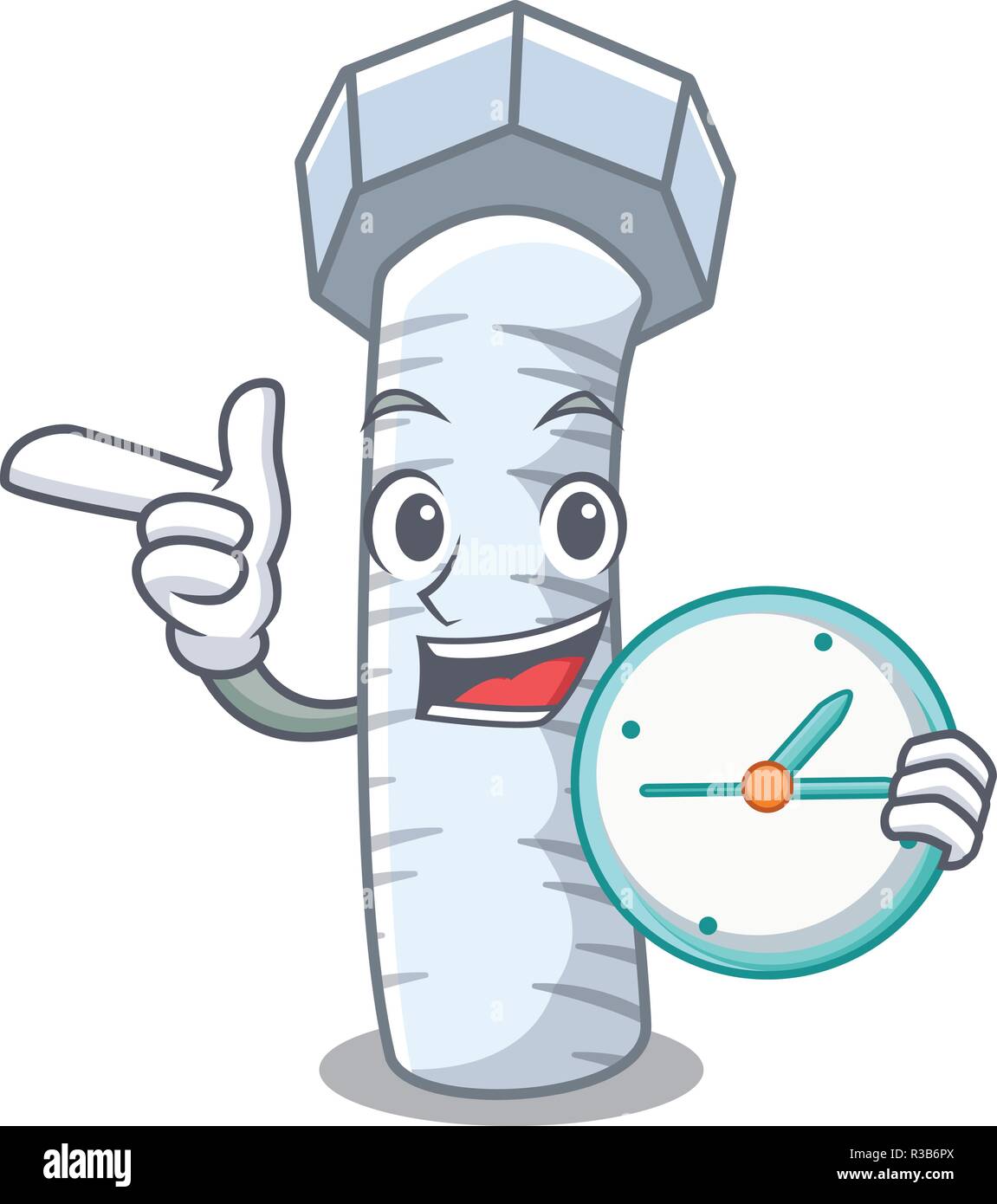 Clock screw character cartoon hi-res stock photography and images - Alamy