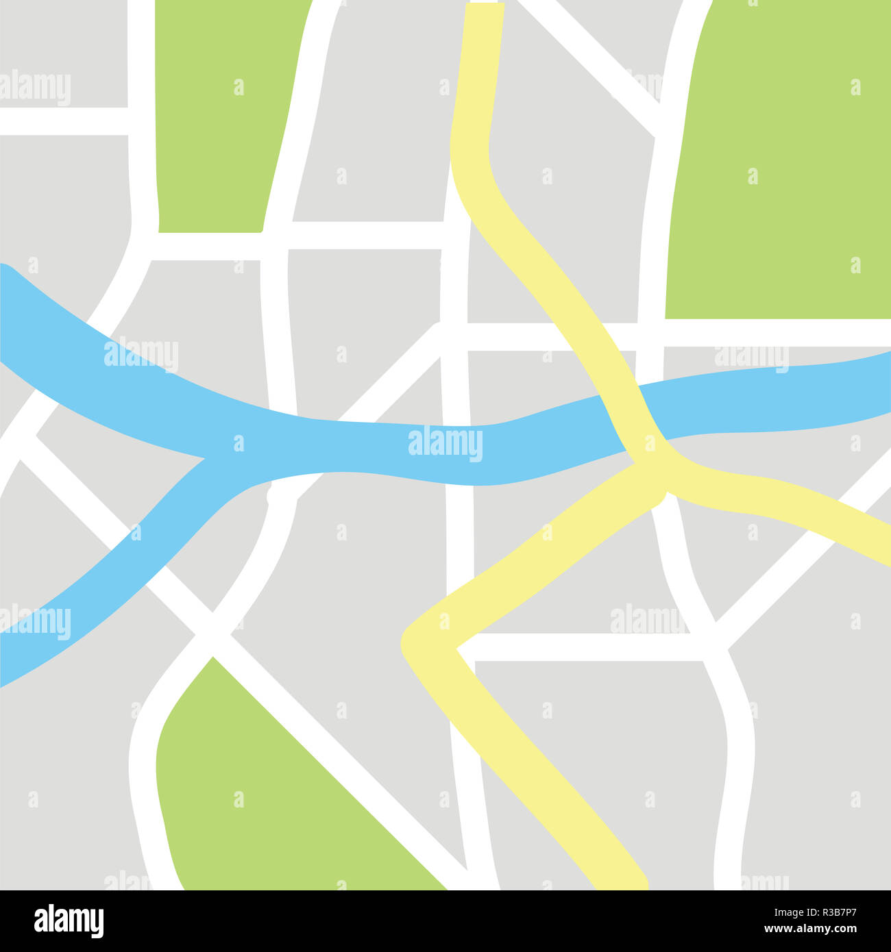 Yellow line route map hi-res stock photography and images - Alamy