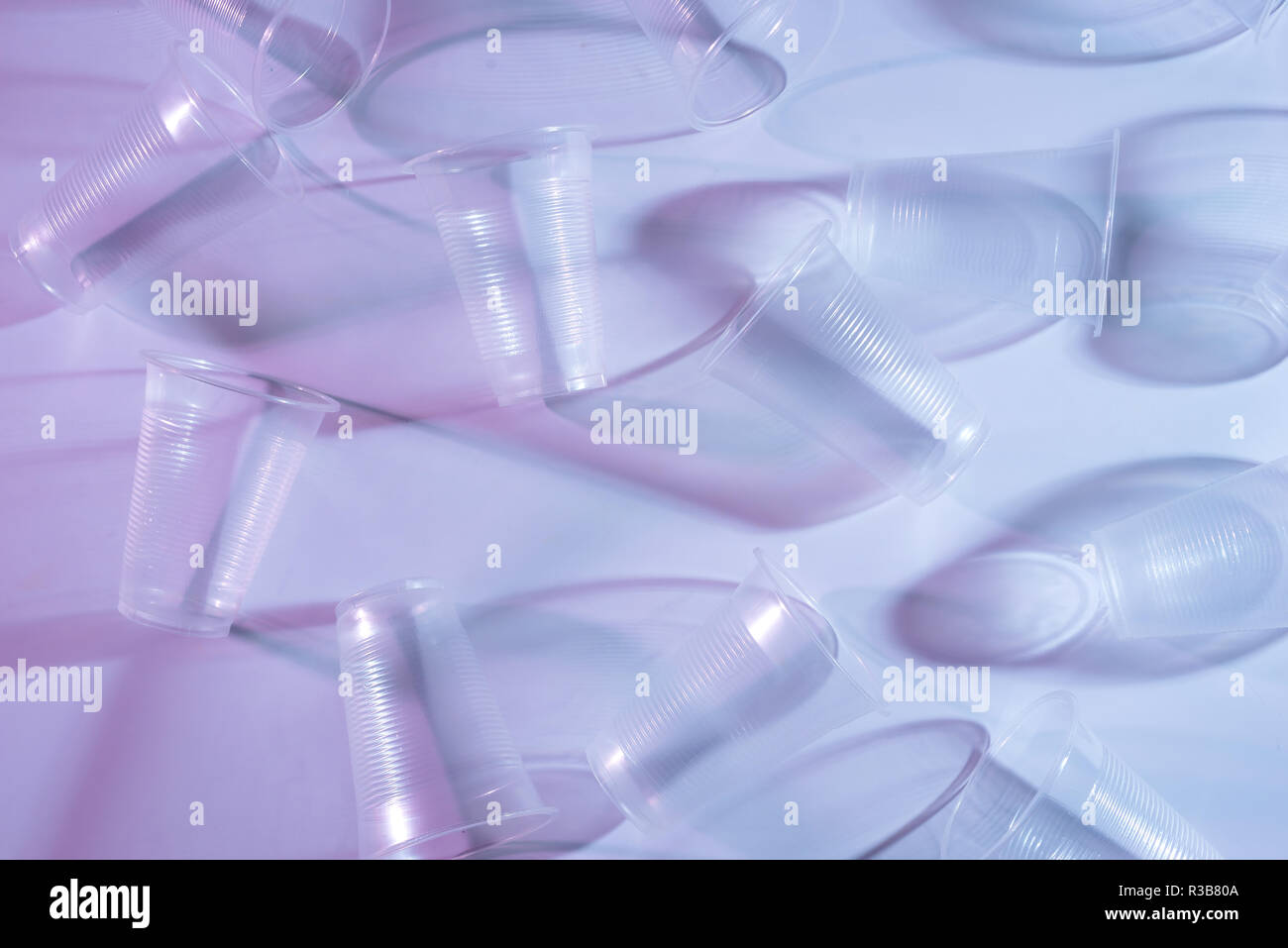 Waste plastic cups many, garbage plastic, plastic glass dirty, plastic ...