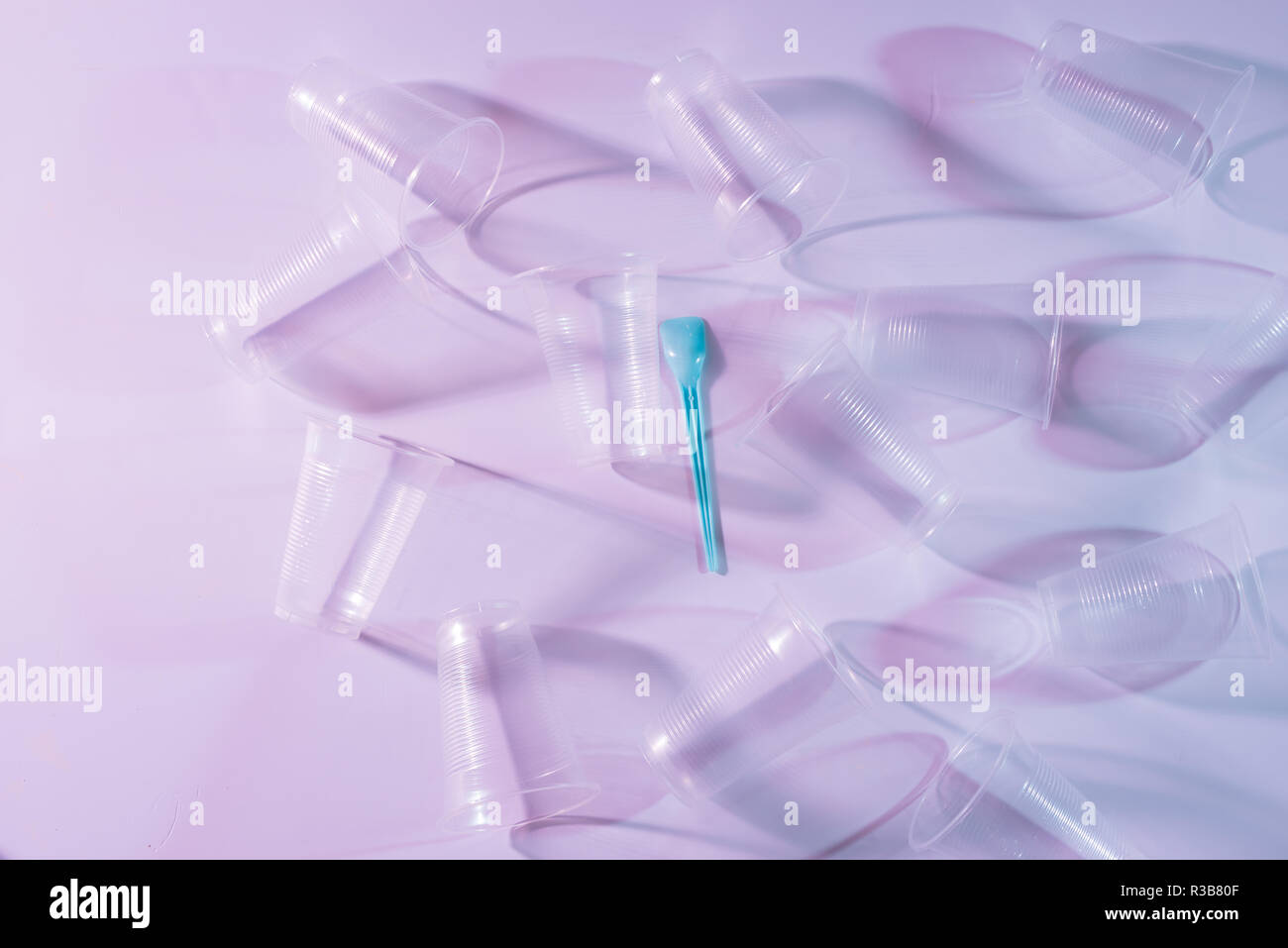 Waste plastic cups many, garbage plastic, plastic glass dirty, plastic ...