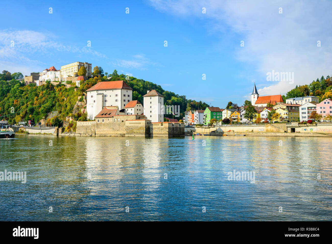 Castle Veste Oberhaus and Niederhaus and Ilzstadt, Danube, Passau ...