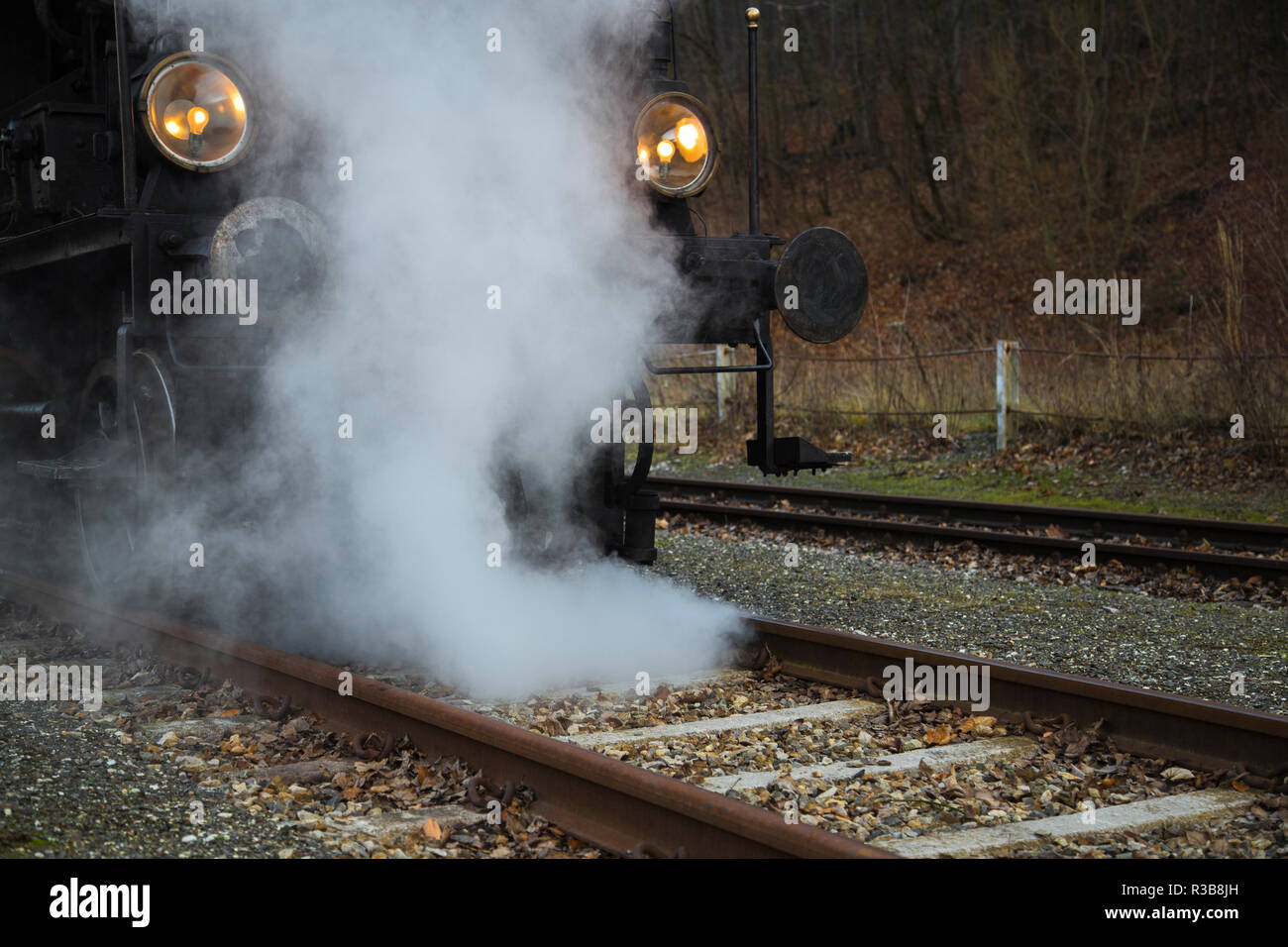 smoky steam engine Stock Photo - Alamy
