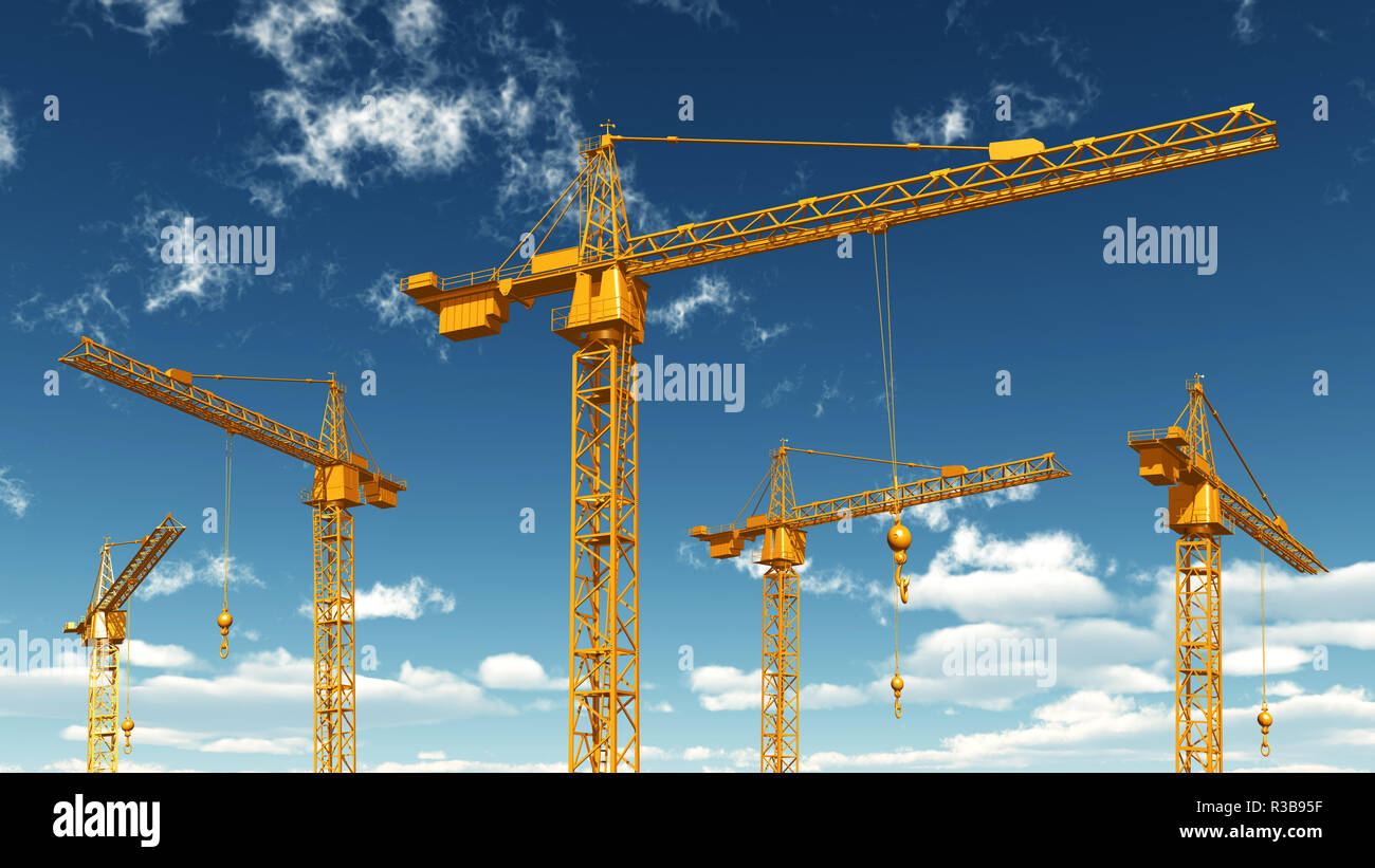 3d illustration crane build hi-res stock photography and images - Alamy