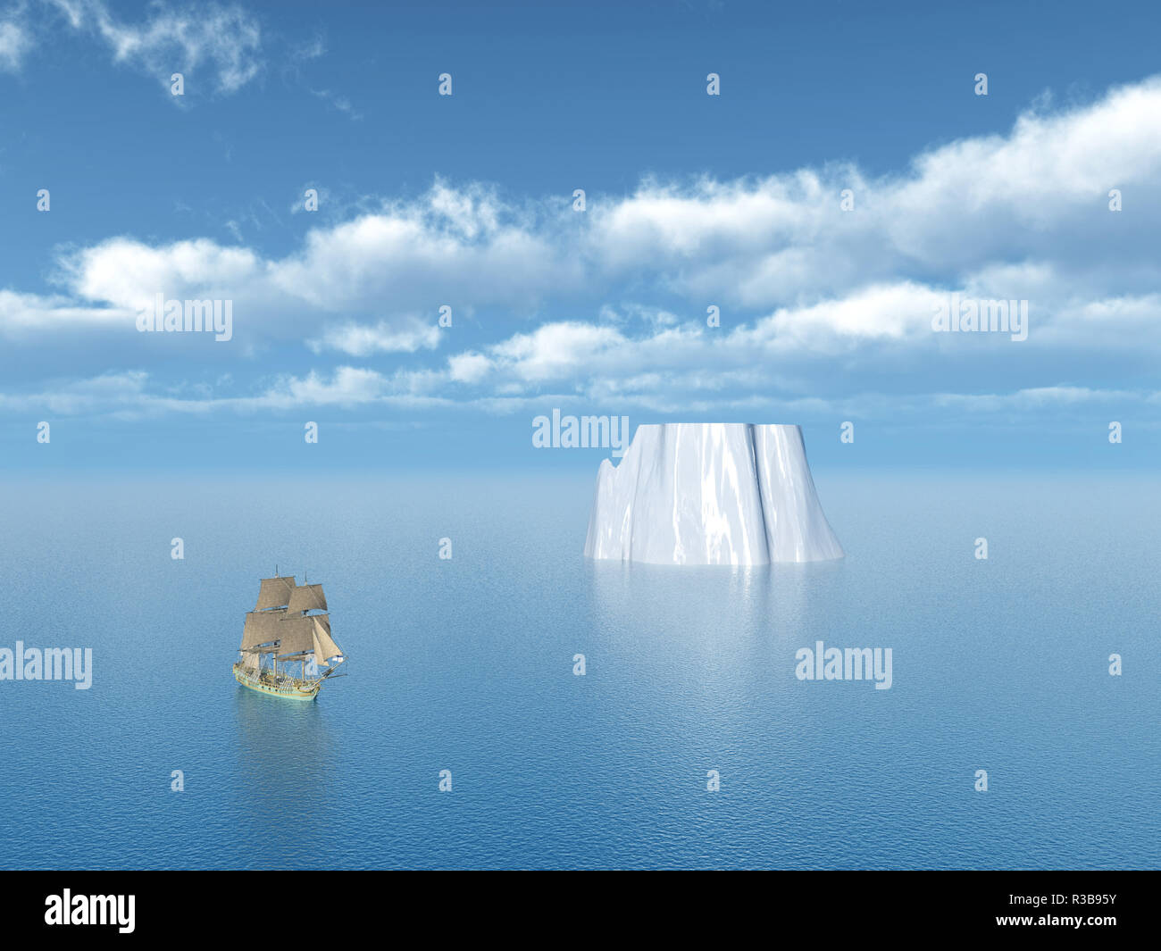 sailing ship and iceberg Stock Photo - Alamy