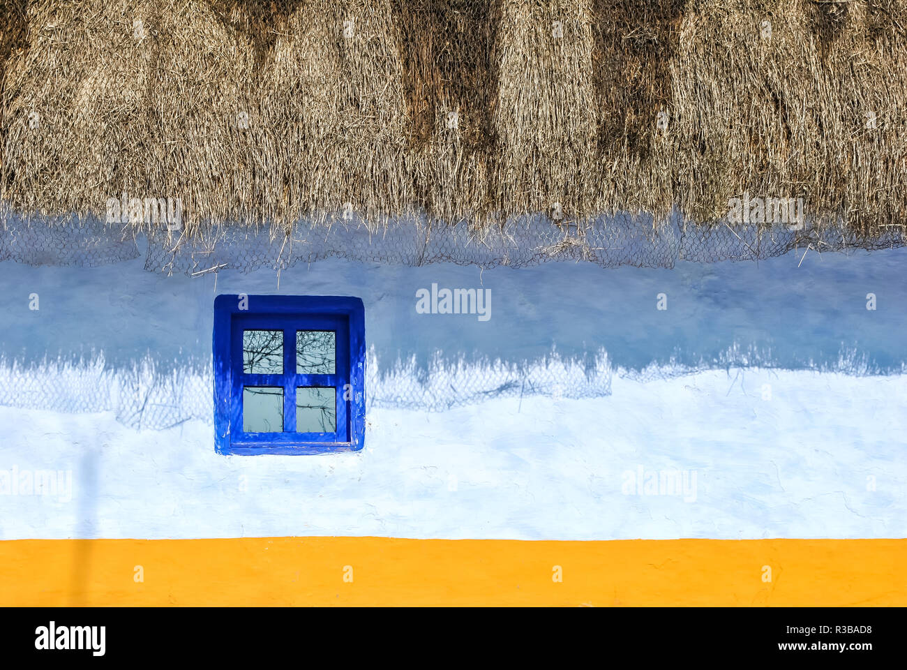 Blue window of a old traditional house Stock Photo - Alamy