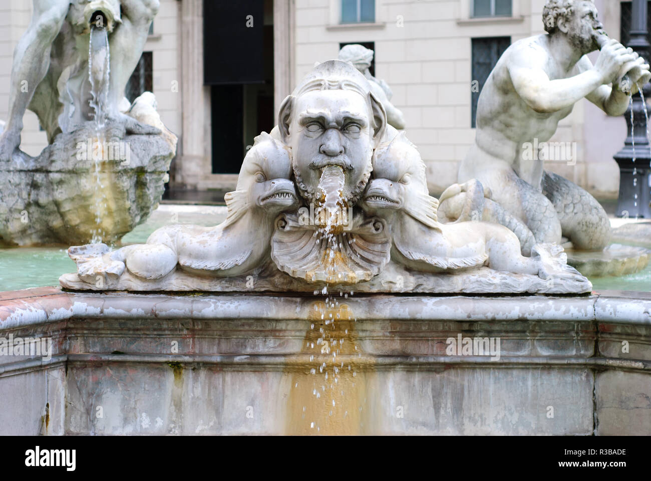 The Moor Fountain (Fontana del Moro), Piazza Navona, Rome Stock Photo ...