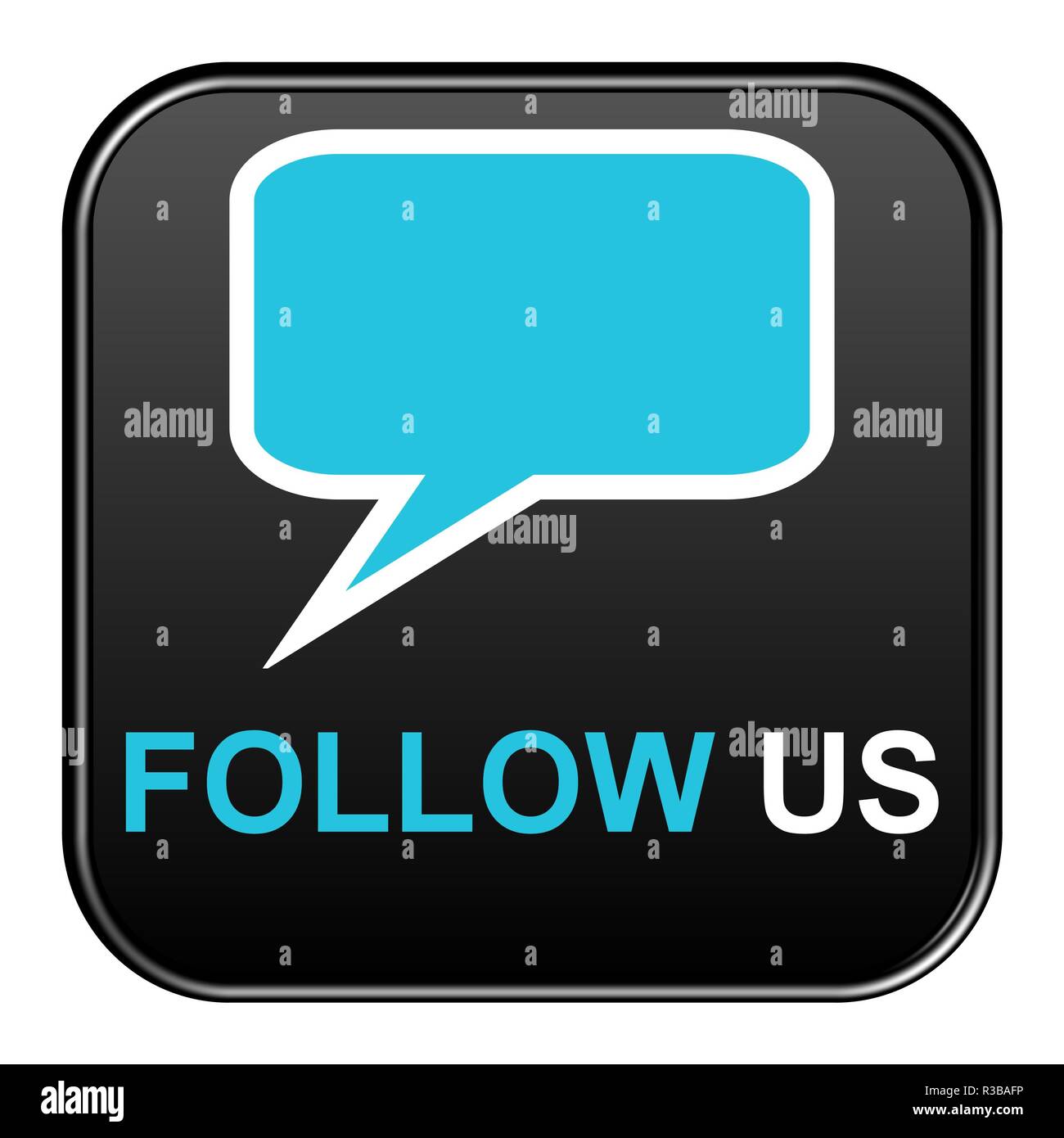 black button: follow us Stock Photo - Alamy