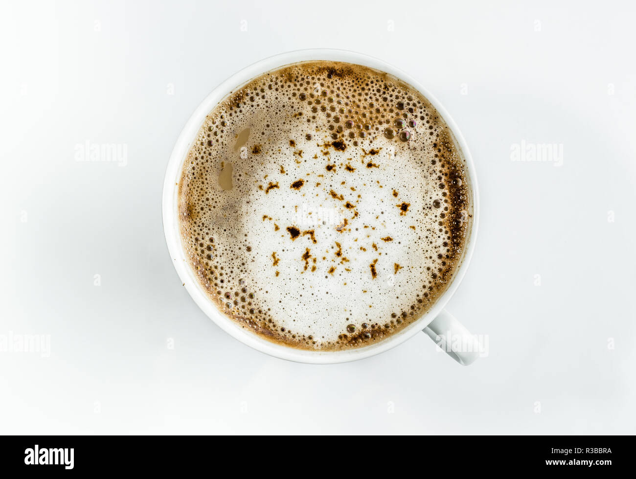 Cup of coffee isolated on a white background, overhead Stock Photo - Alamy