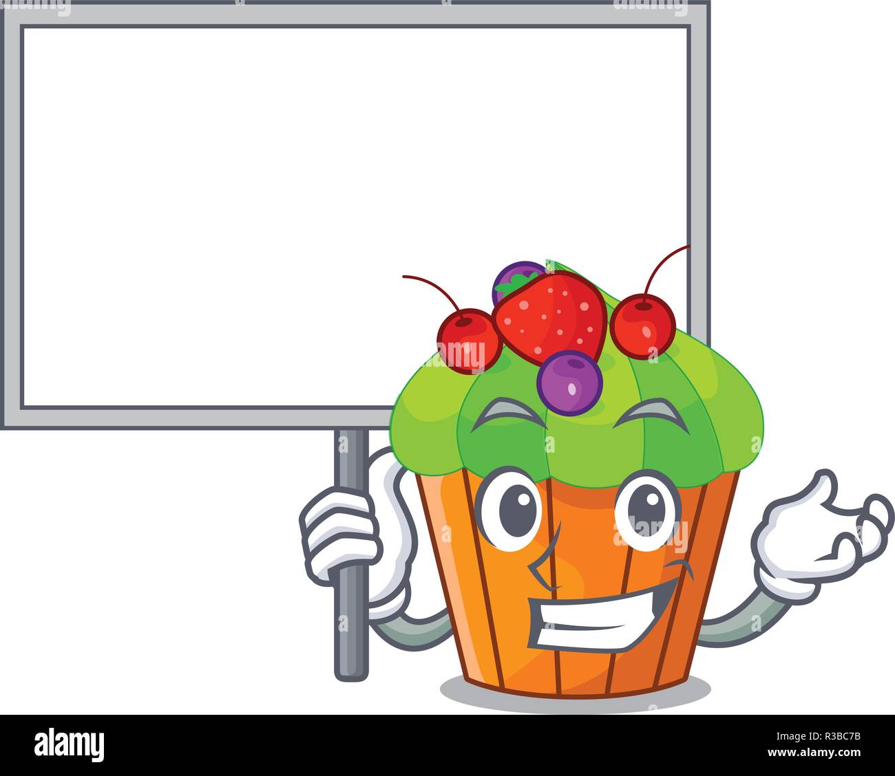 Bring board cupcake shape cartoon the delicious one Stock Vector Image ...