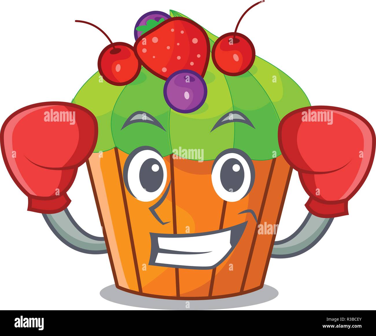Boxing cupcake shape cartoon the delicious one Stock Vector Image & Art ...
