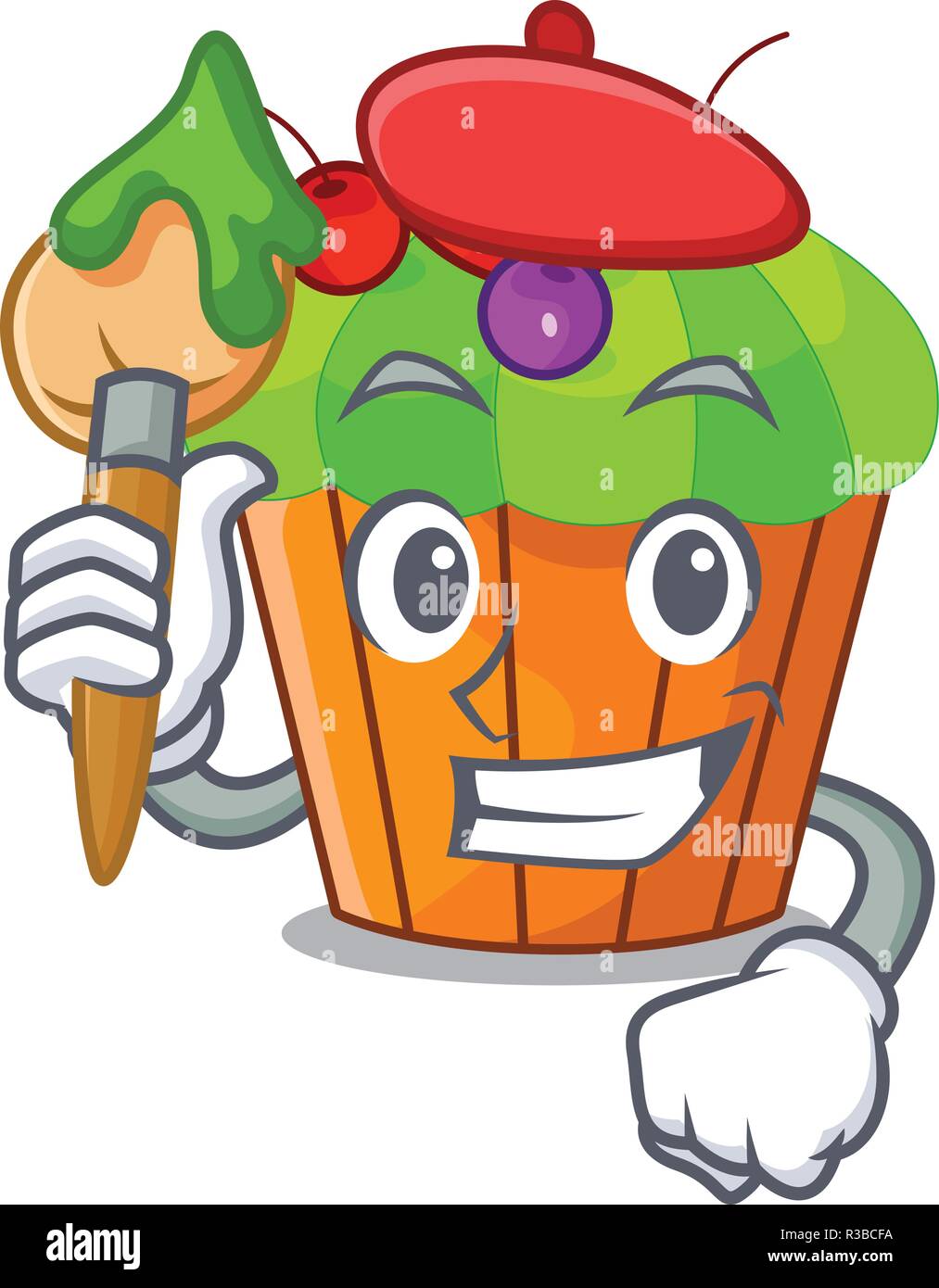 Artist cupcake shape cartoon the delicious one Stock Vector Image & Art ...